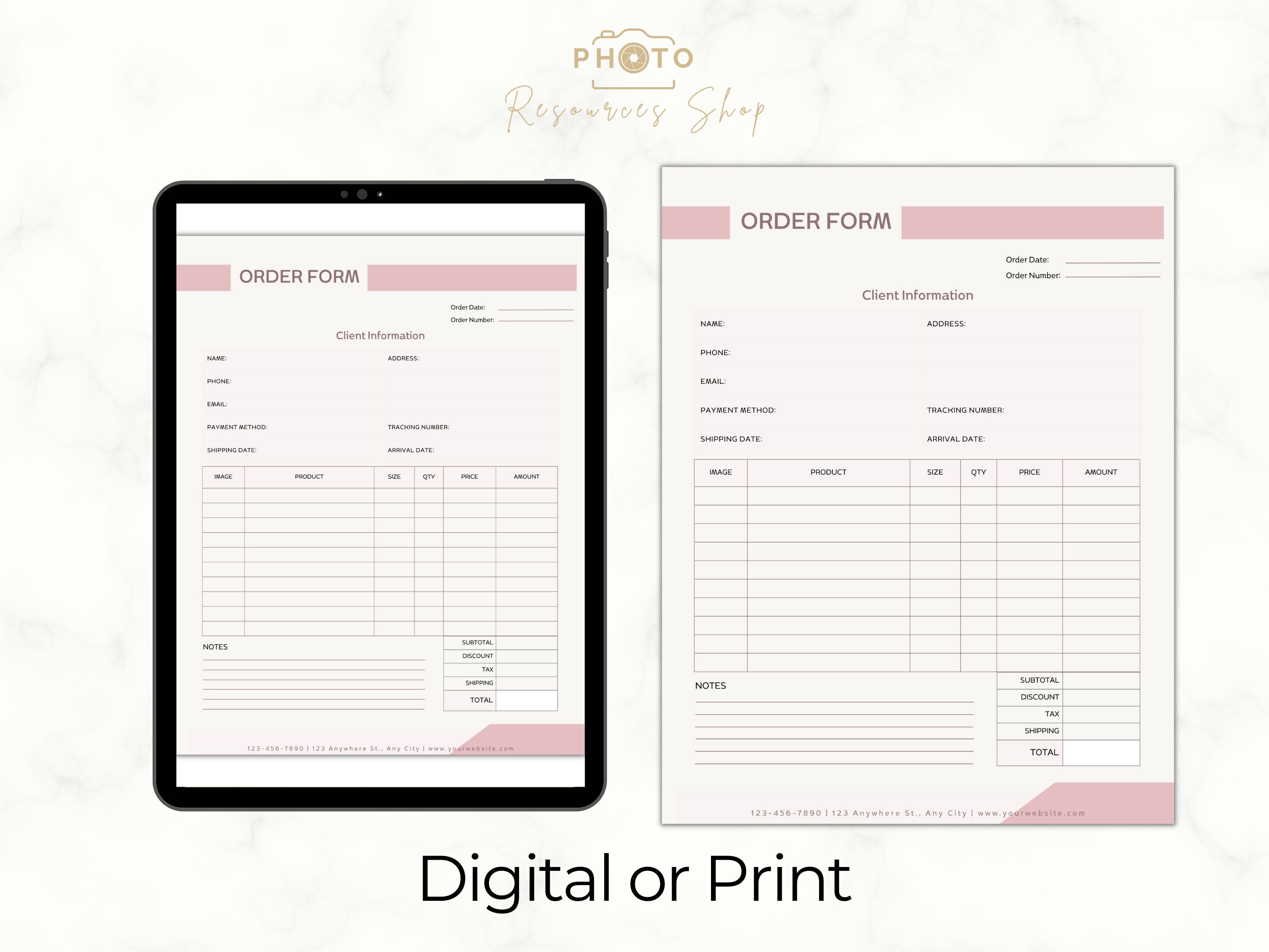 Professional Photo Order Form | Easy-to-use Canva Template ...