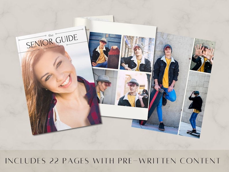 CANVA Senior Photography Style Guide Magazine Template, Graduation ...