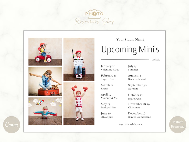 Upcoming Sessions Template, Photography CANVA Template, Mini Sessions ...