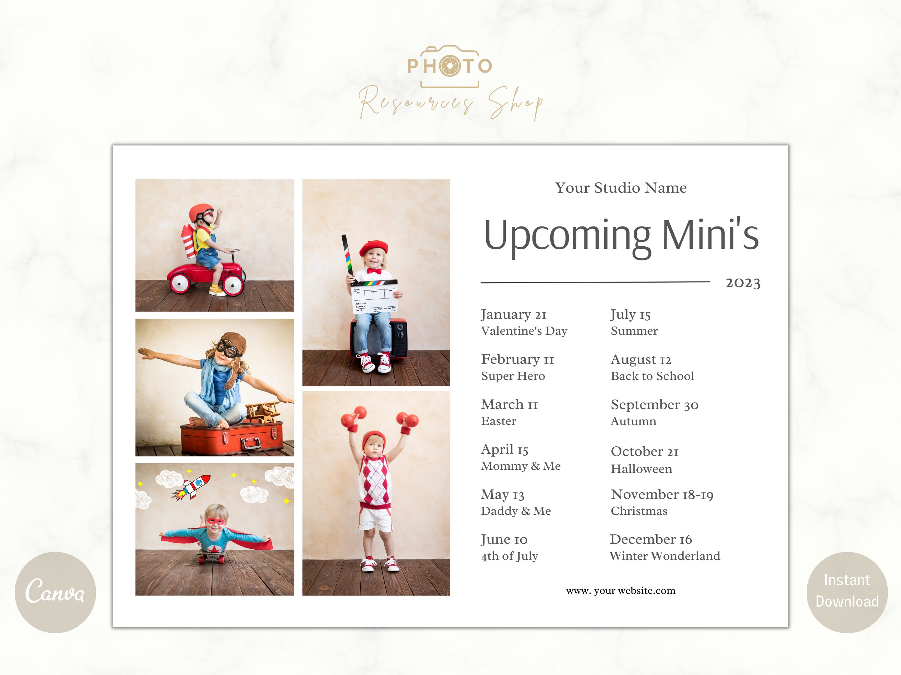 Upcoming Sessions Template, Photography CANVA Template, Mini Sessions ...