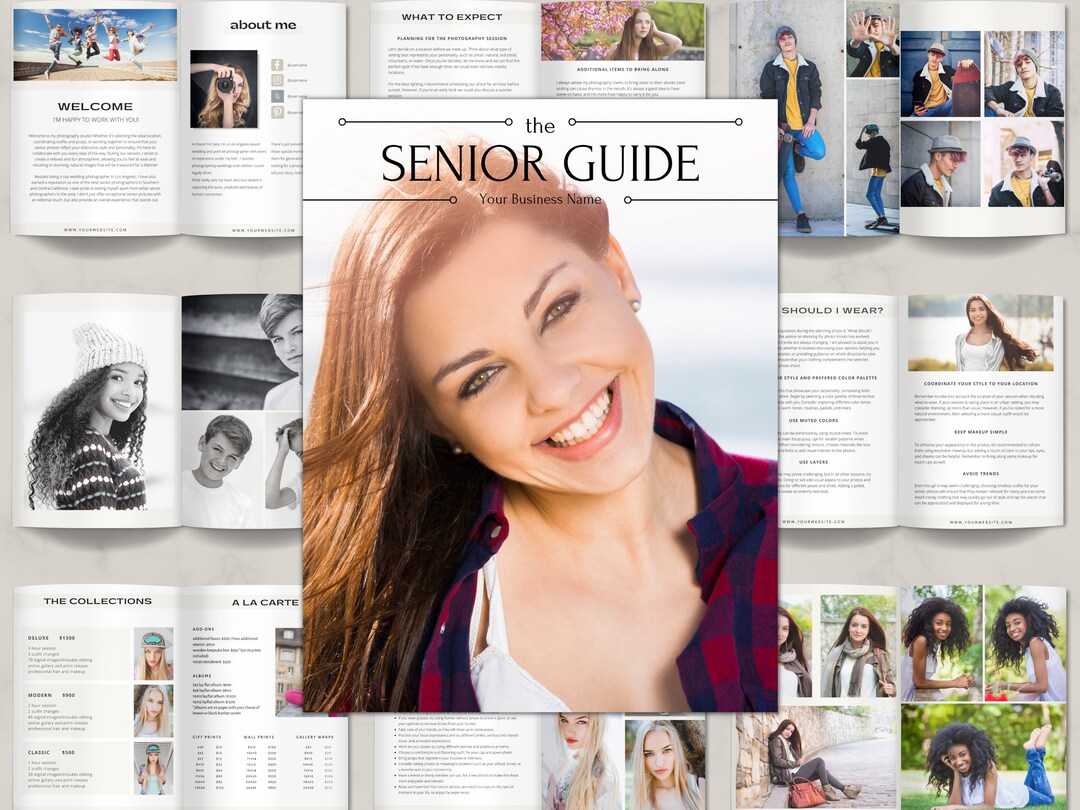 CANVA Senior Photography Style Guide Magazine Template, Graduation ...