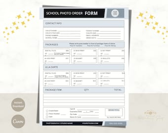 School Photography Order Form | Canva Template | Photography Forms ...