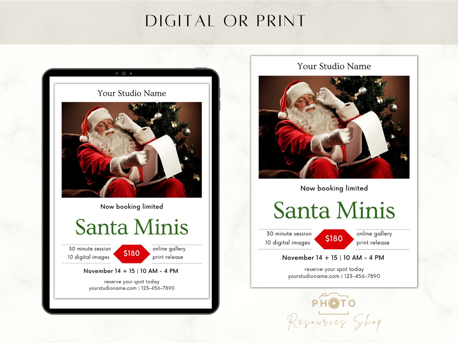 Christmas Mini Sessions Template | Santa Minis | Photography Marketing ...