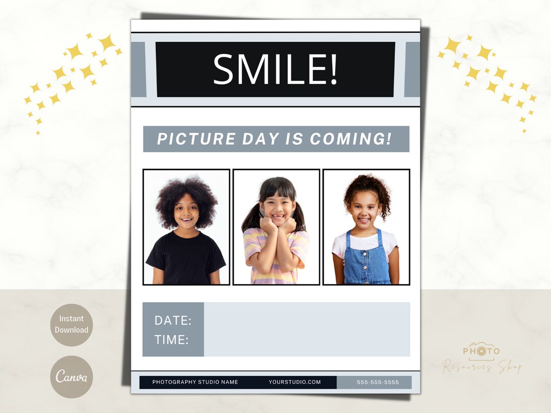 School Picture Day Template | School Picture Day Flyer | Canva Template ...