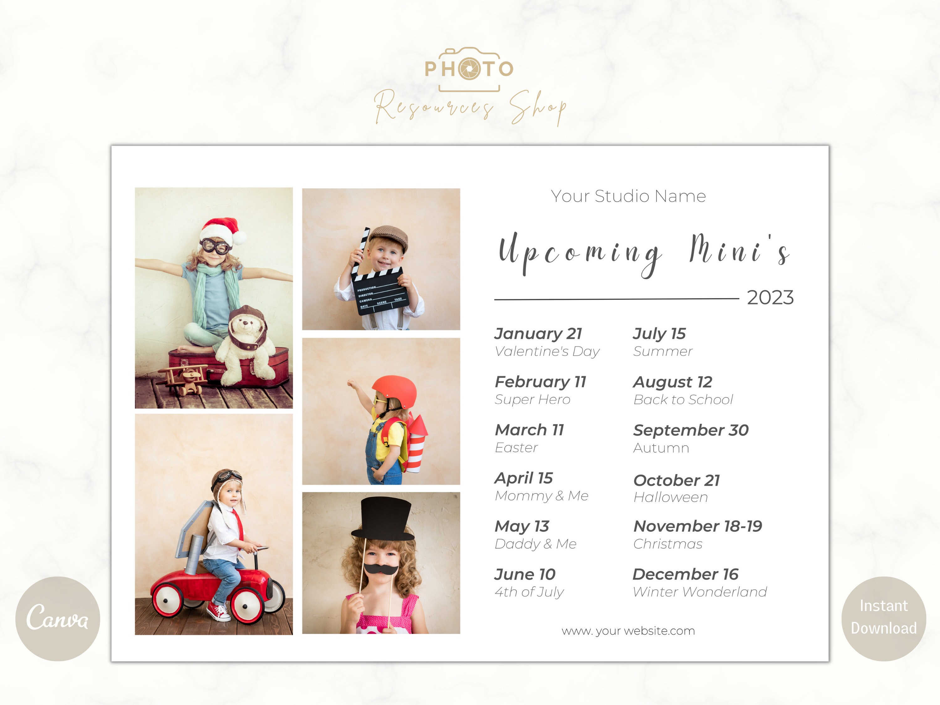 Upcoming Sessions Template, Photography CANVA Template, Mini Sessions ...