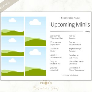 Upcoming Sessions Template, Photography CANVA Template, Mini Sessions ...