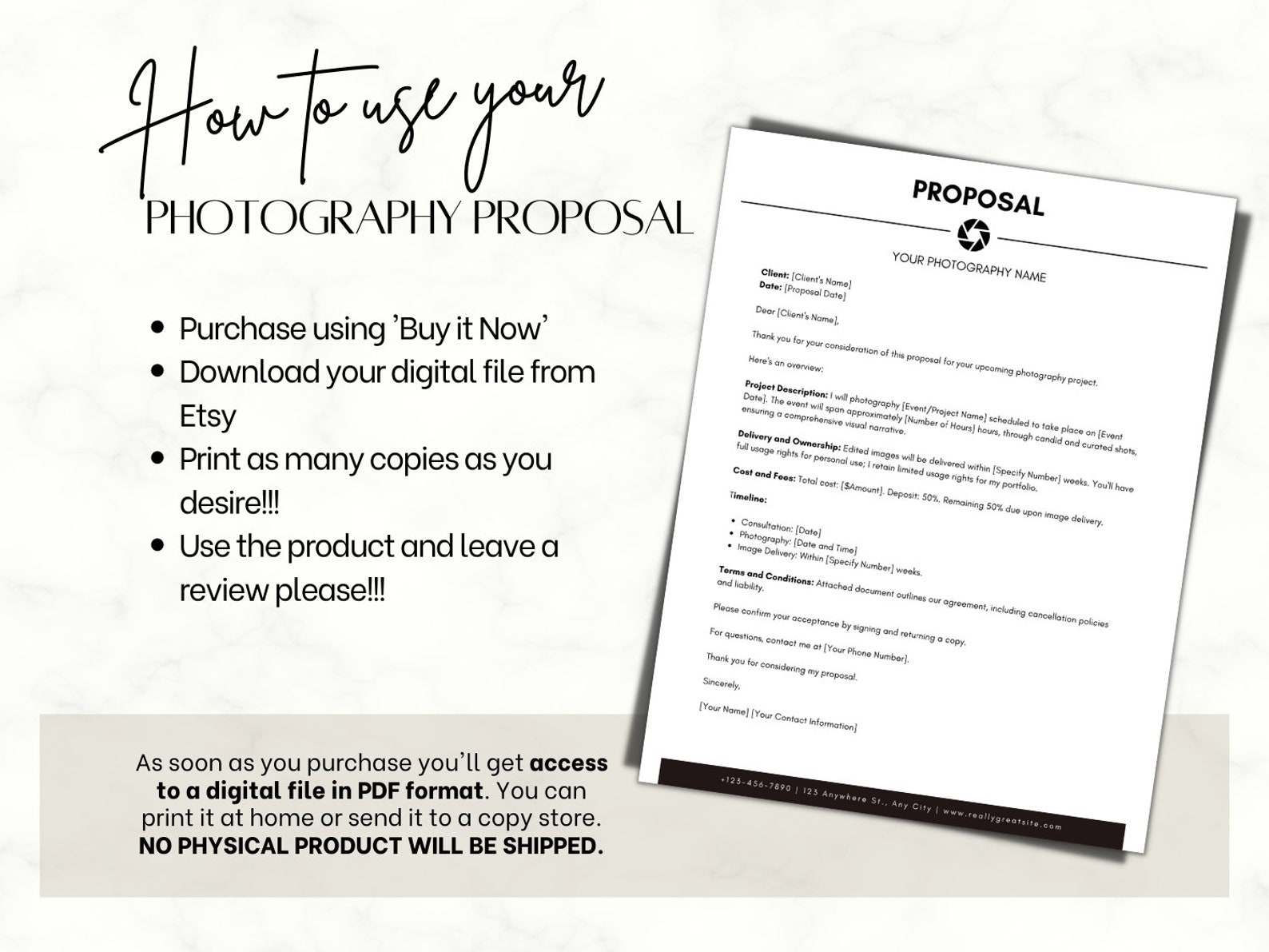 Photography Proposal Template | Photo Session List | Canva Template ...