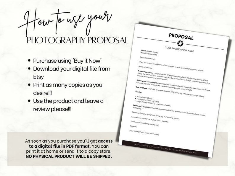 Photography Proposal Template | Photo Session List | Canva Template ...