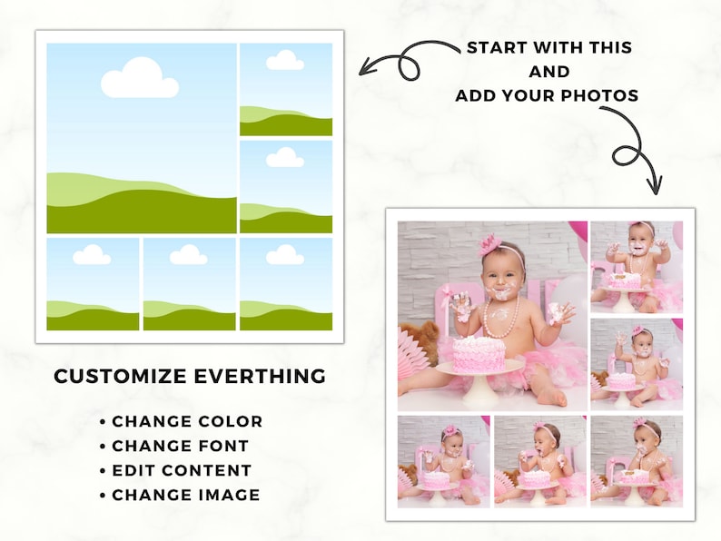 12x12 Photo Collage Bundle | Wedding Collage | Square Photo Collage ...
