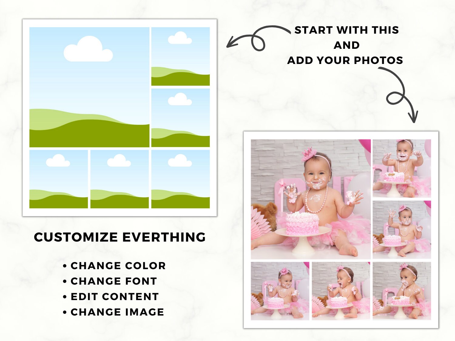 12x12 Photo Collage Bundle Wedding Collage Square Photo Collage ...