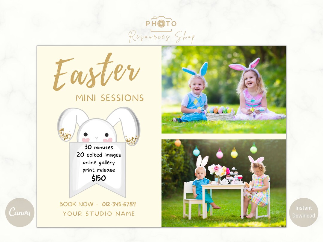 Easter Mini Sessions Template, Easter Mini Session, Spring, Photography ...