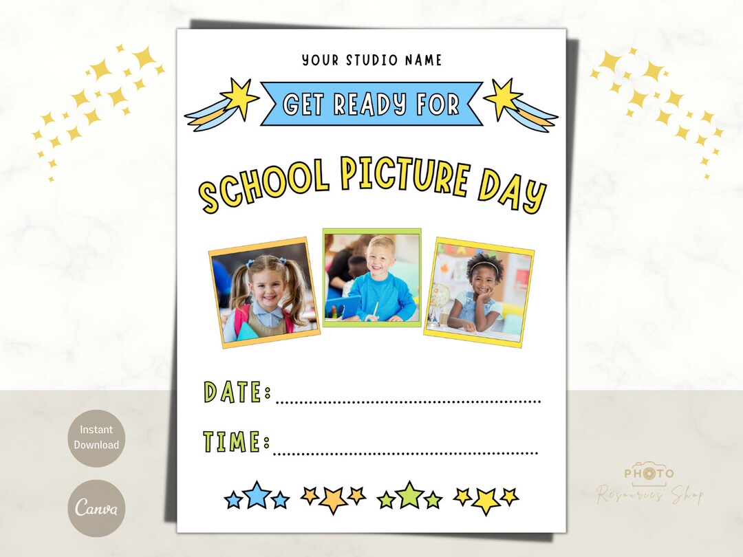 School Picture Day Template | School Picture Day Flyer | Canva Template ...