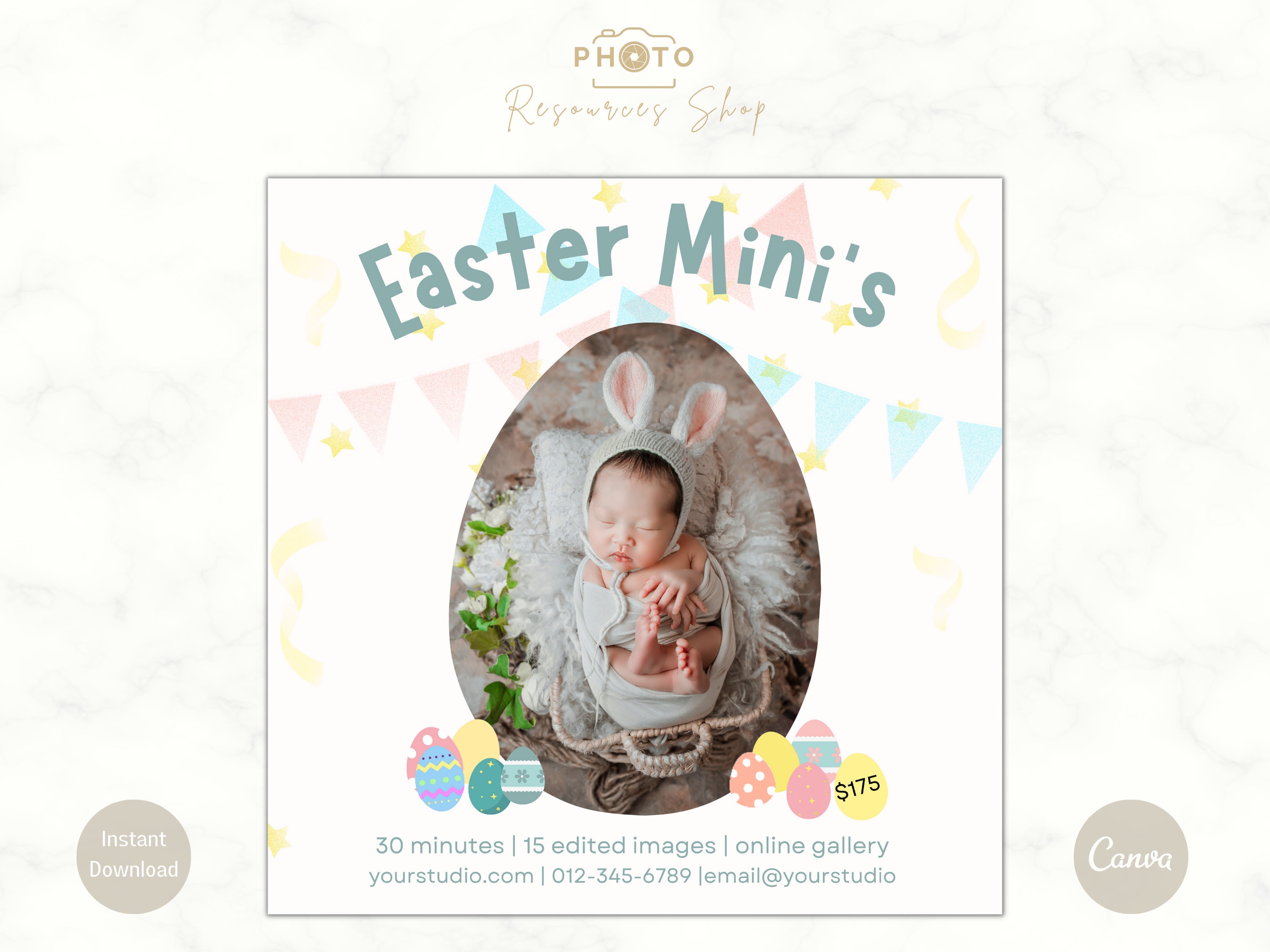 Easter Mini Sessions Template, Easter Mini Session, Spring, Photography ...