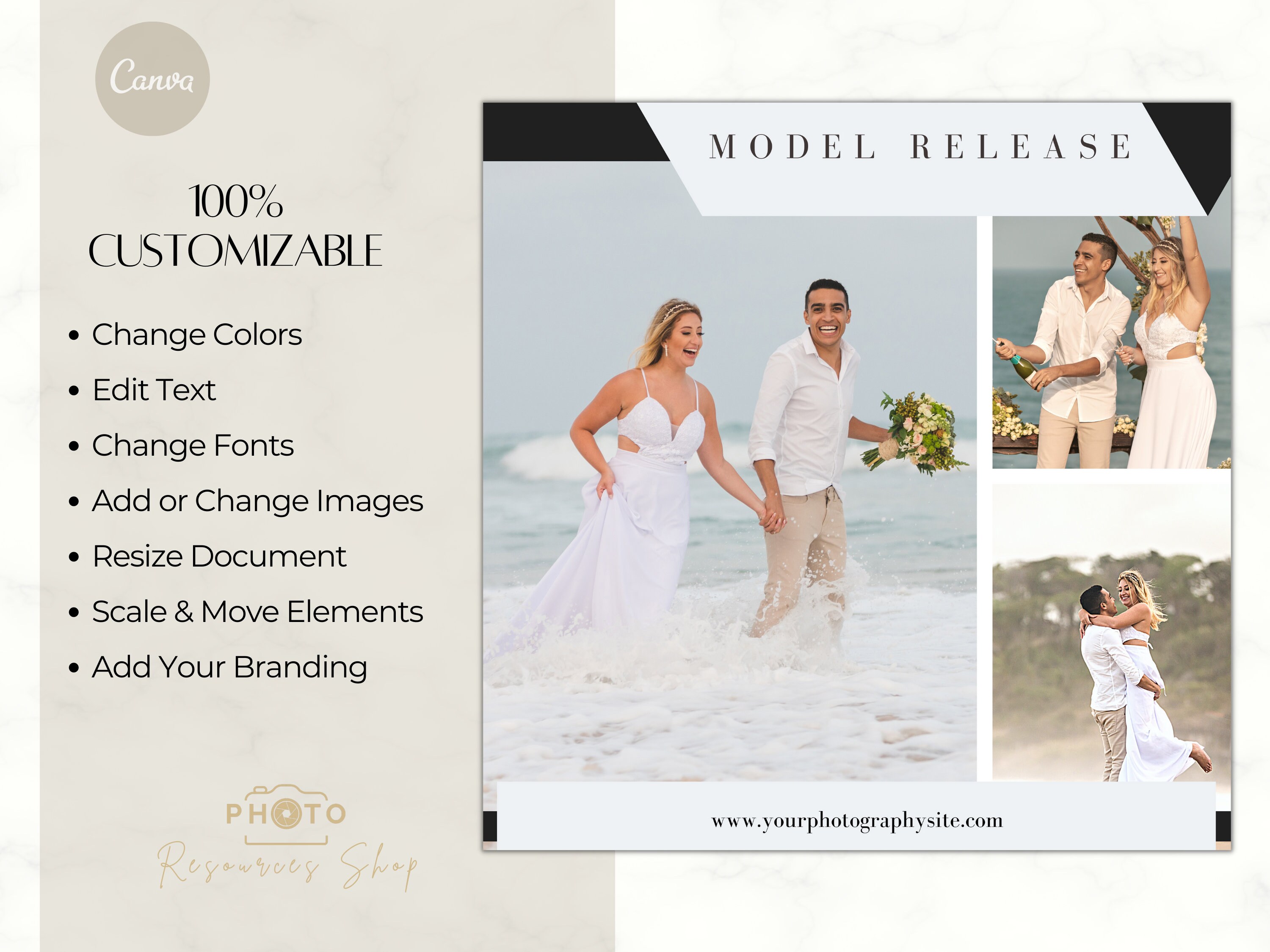 Model Release Form for Photographers, Canva Template, Editable, Model ...