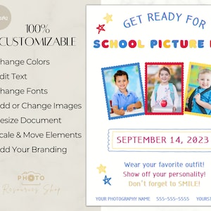 School Picture Day Template | School Picture Day Flyer | Canva Template ...