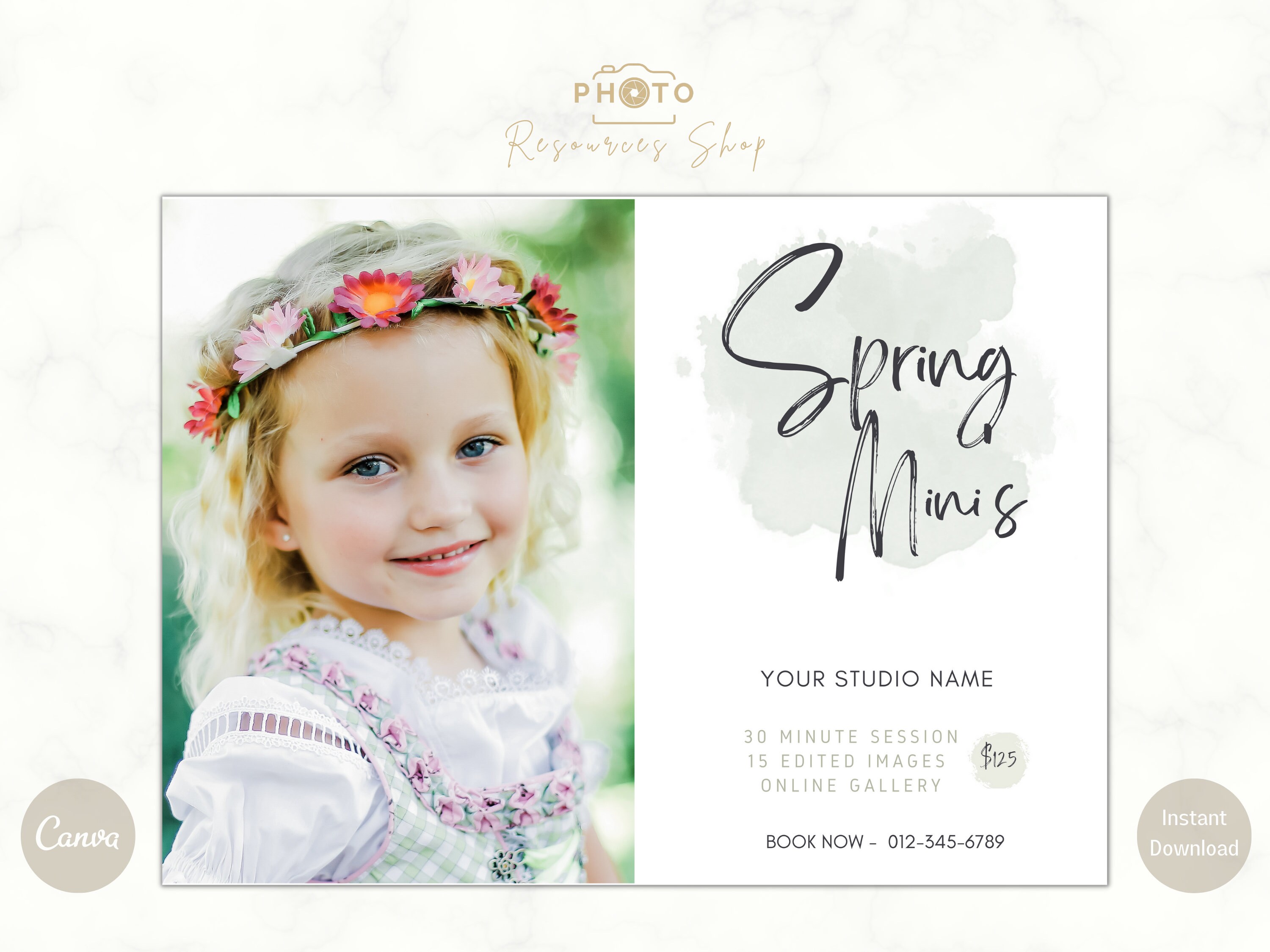 Spring Mini Sessions Template, Mini Session, Canva Photography Template ...