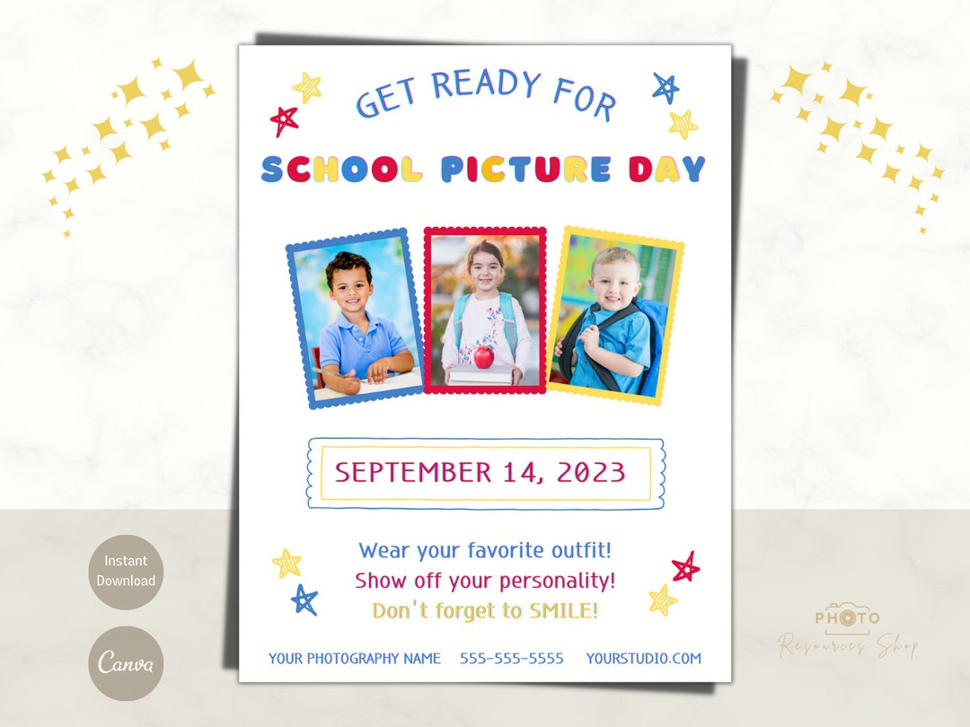 School Picture Day Template | School Picture Day Flyer | Canva Template ...