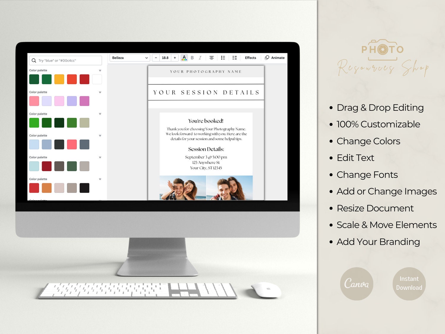 Photo Session Details | Email Template | Email Marketing | Photographer ...