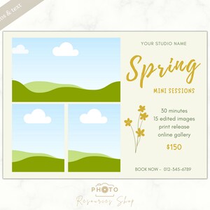 Spring Mini Sessions Template, Mini Session, Canva Photography Template ...