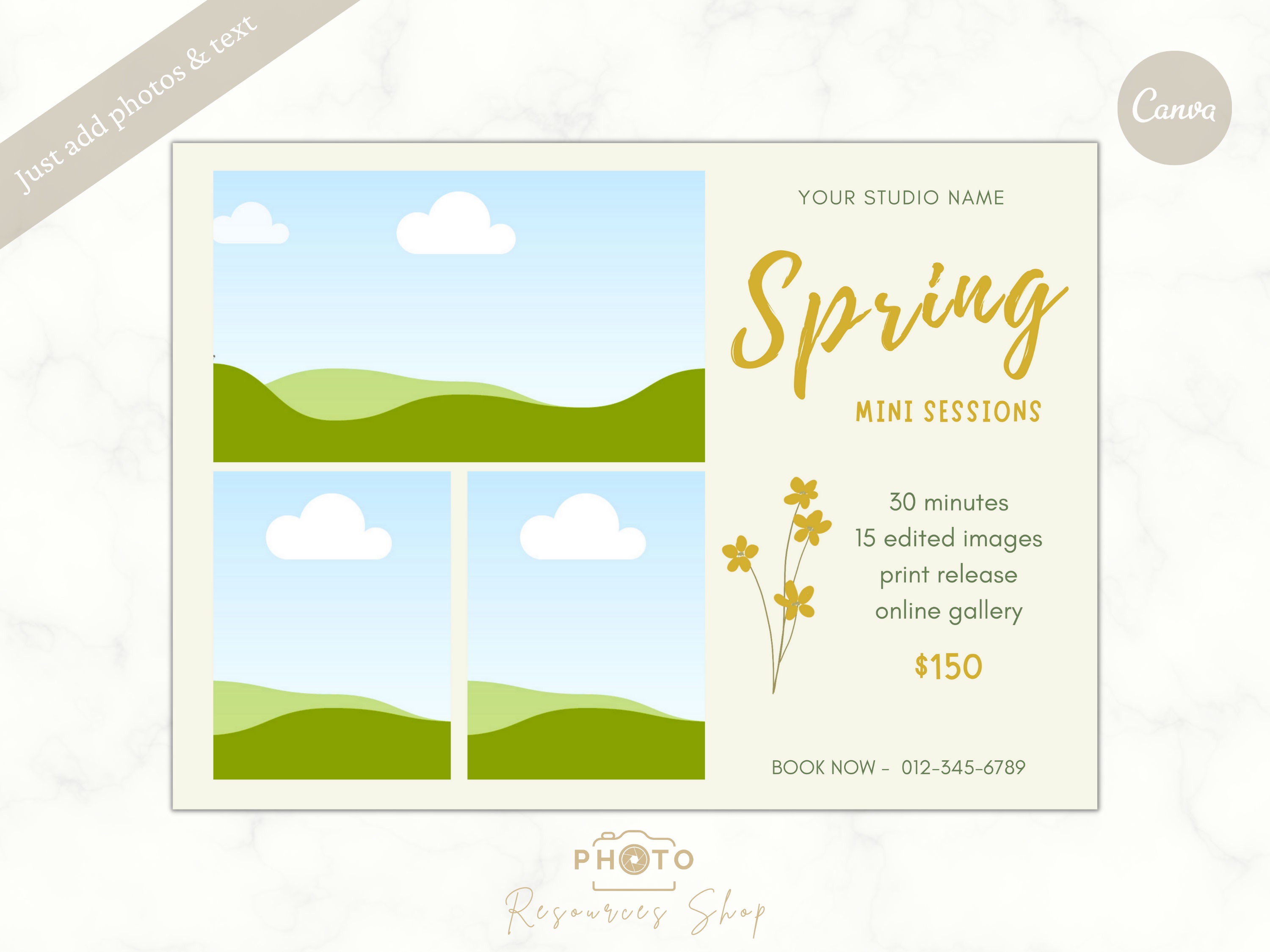 Spring Mini Sessions Template, Mini Session, Canva Photography Template ...