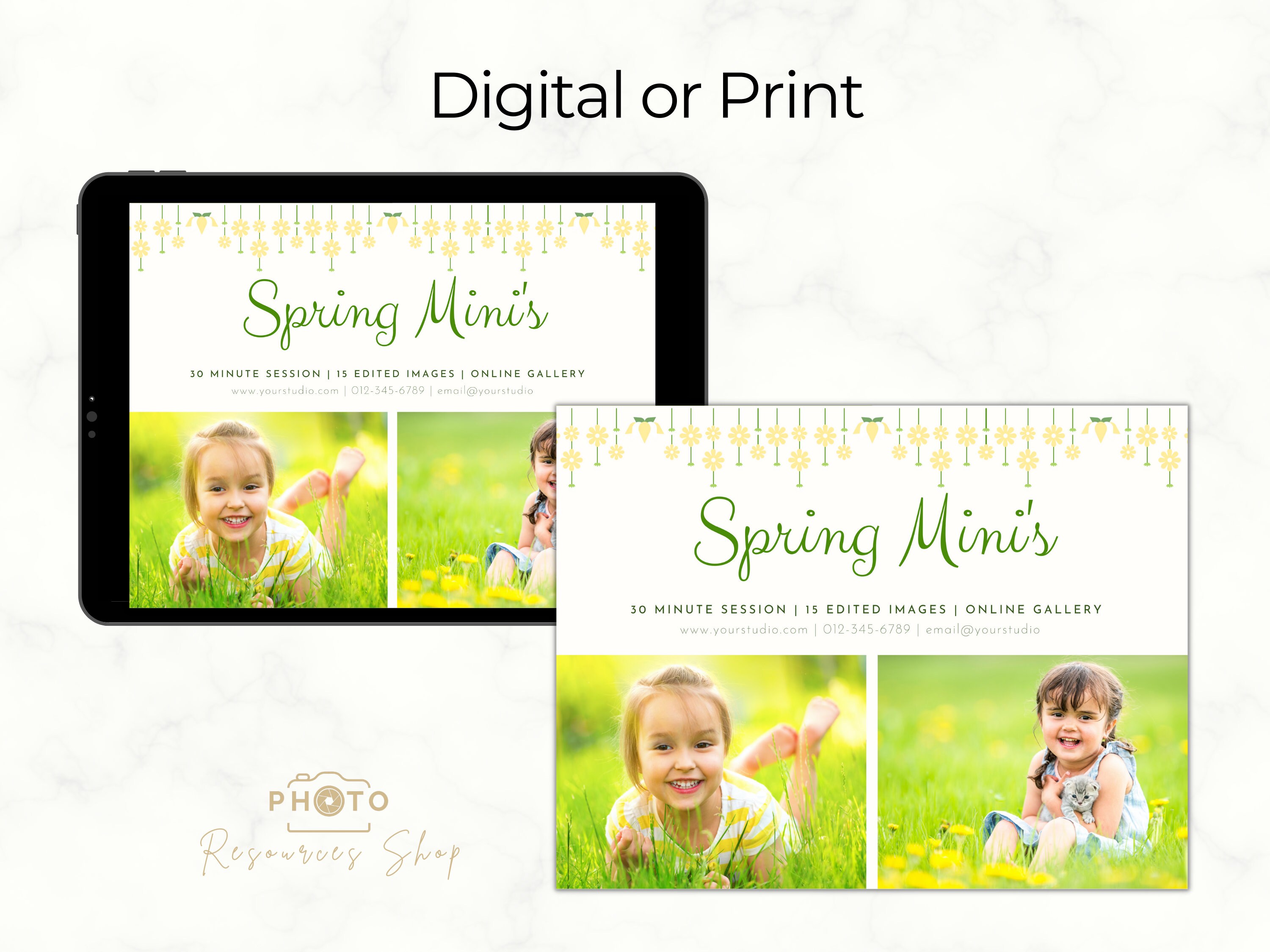 Spring Mini Sessionstemplate, Mini Session, Canva Photographytemplate ...