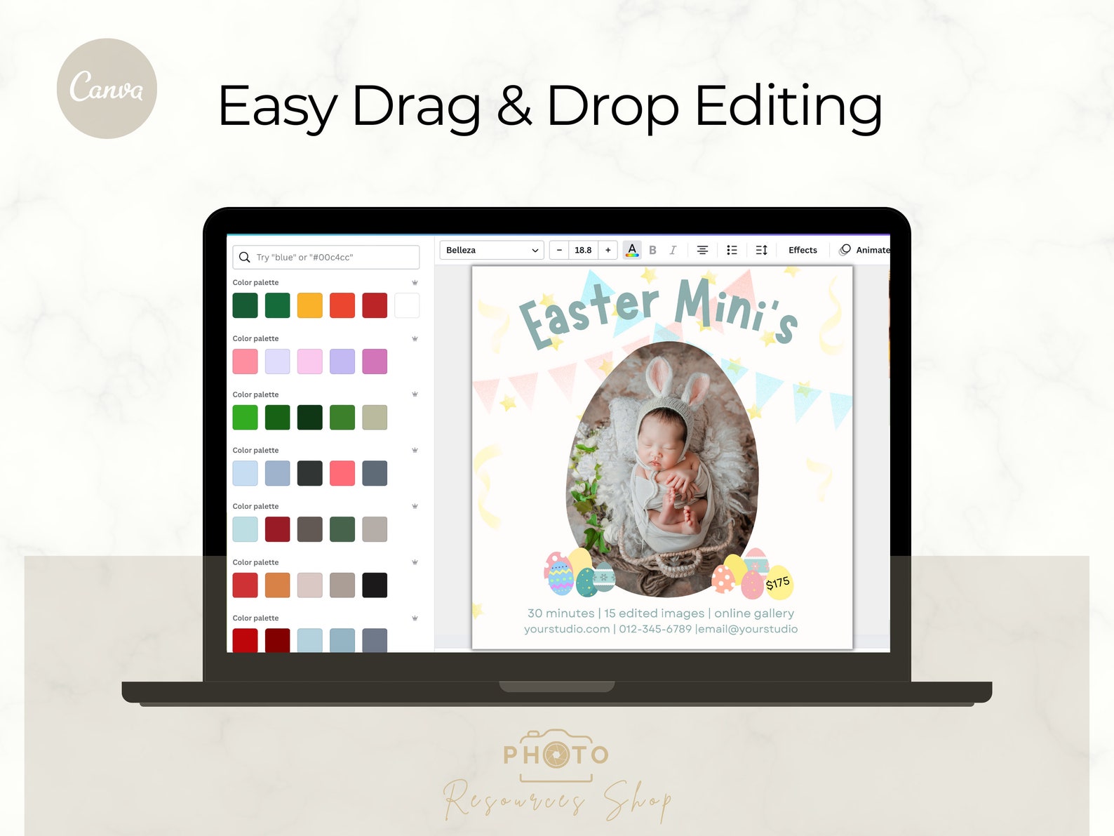 Easter Mini Sessions Template, Easter Mini Session, Spring, Photography ...