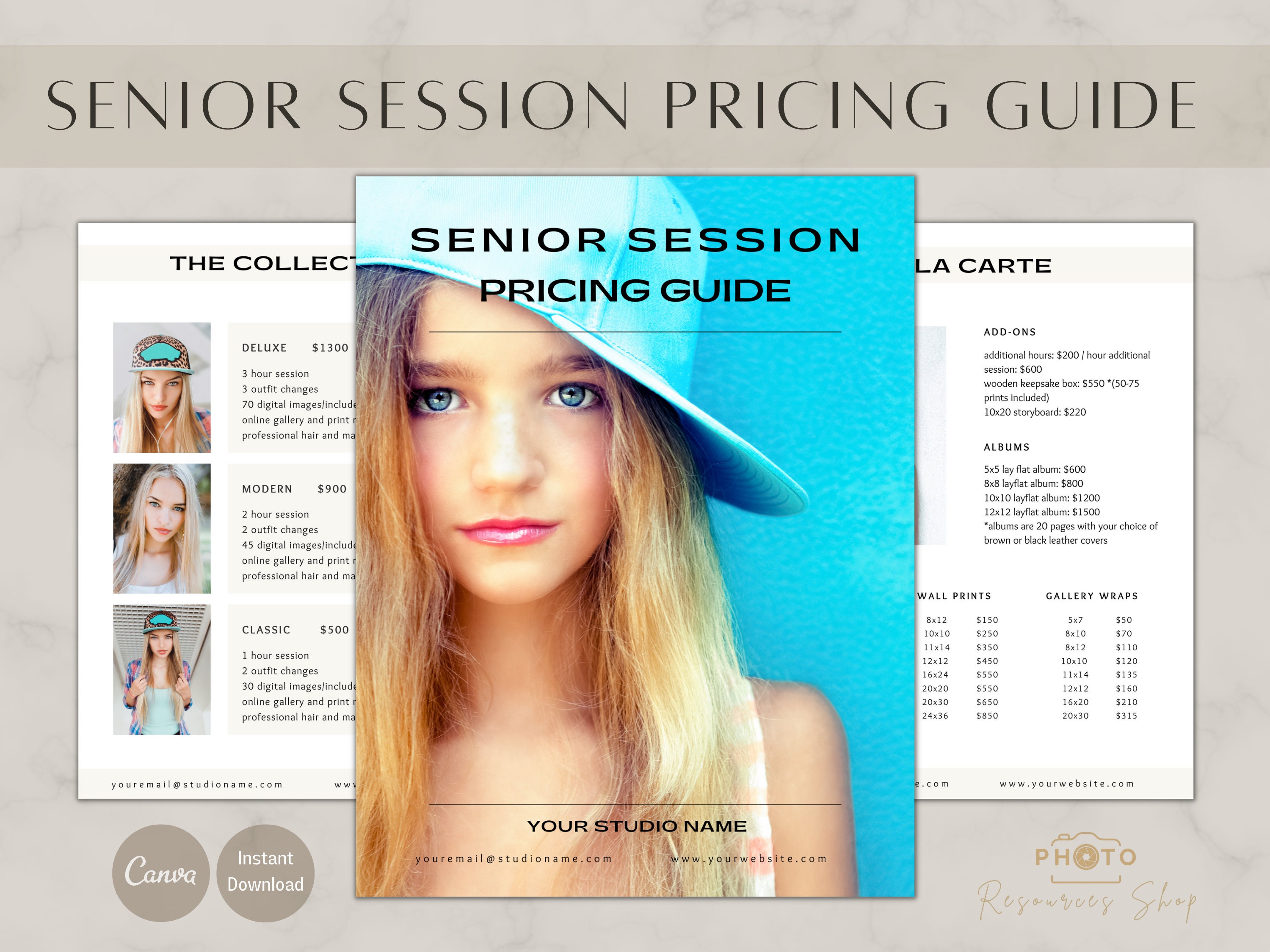 Senior Session Pricing Guide, Senior Photography Pricing List, Senior ...