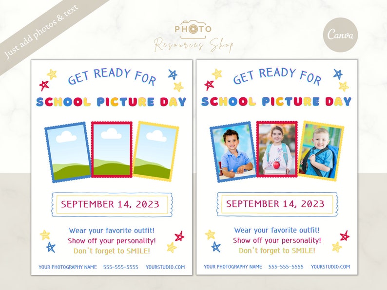 School Picture Day Template | School Picture Day Flyer | Canva Template ...