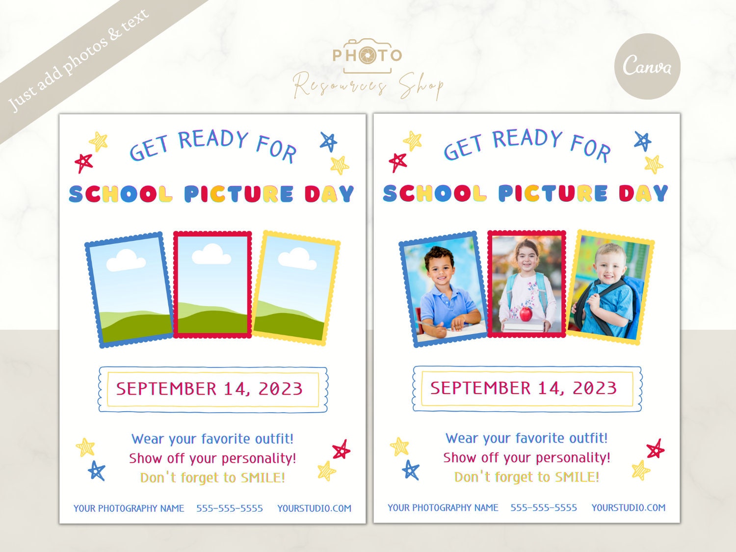 School Picture Day Template | School Picture Day Flyer | Canva Template ...