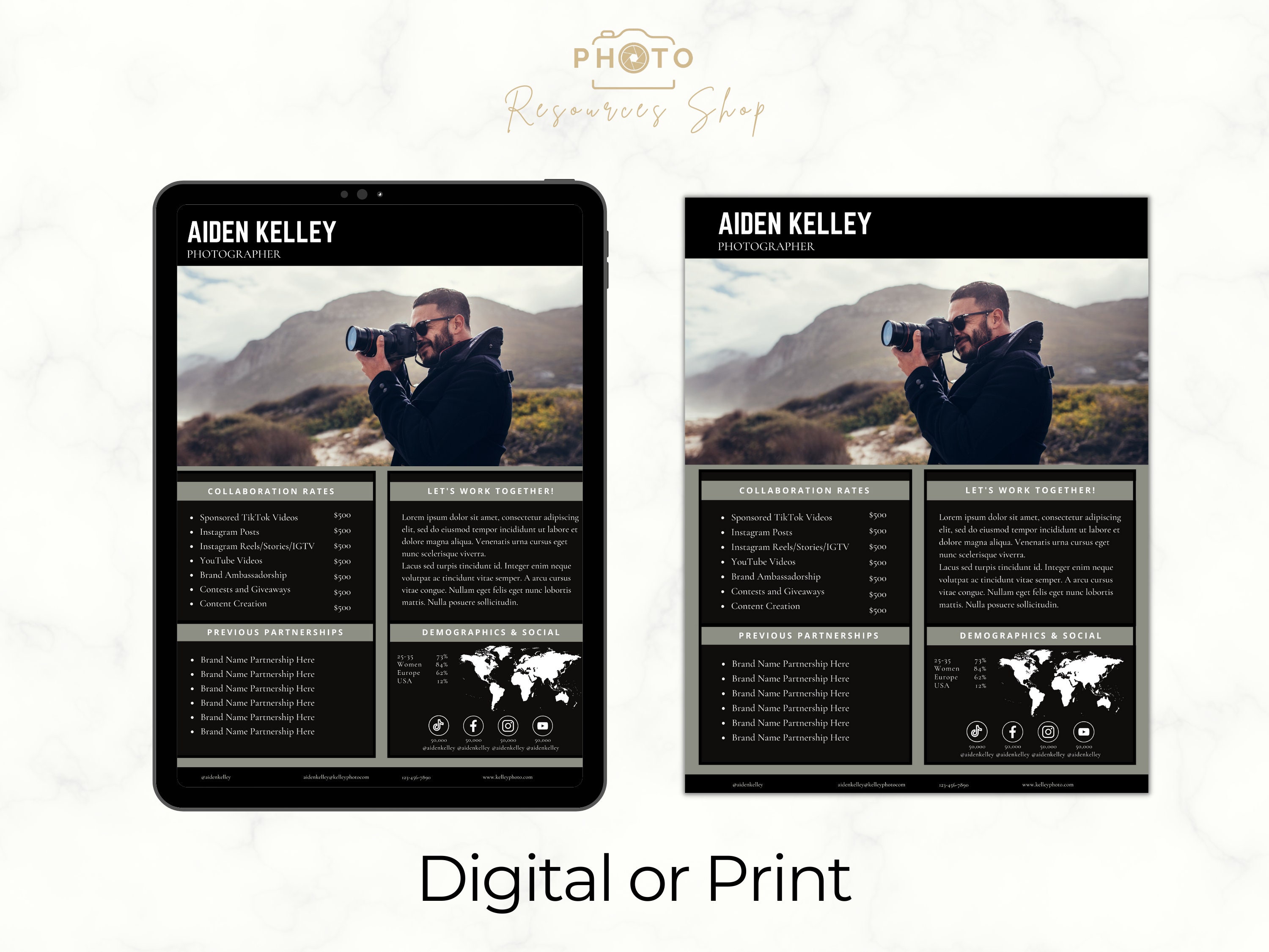 1 Page Media Kit Template | Canva Template | Instagram Media Kit ...