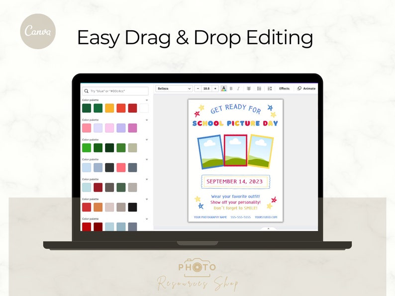 School Picture Day Template | School Picture Day Flyer | Canva Template ...