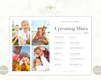 Upcoming Sessions Template, Photography CANVA Template, Mini Sessions ...