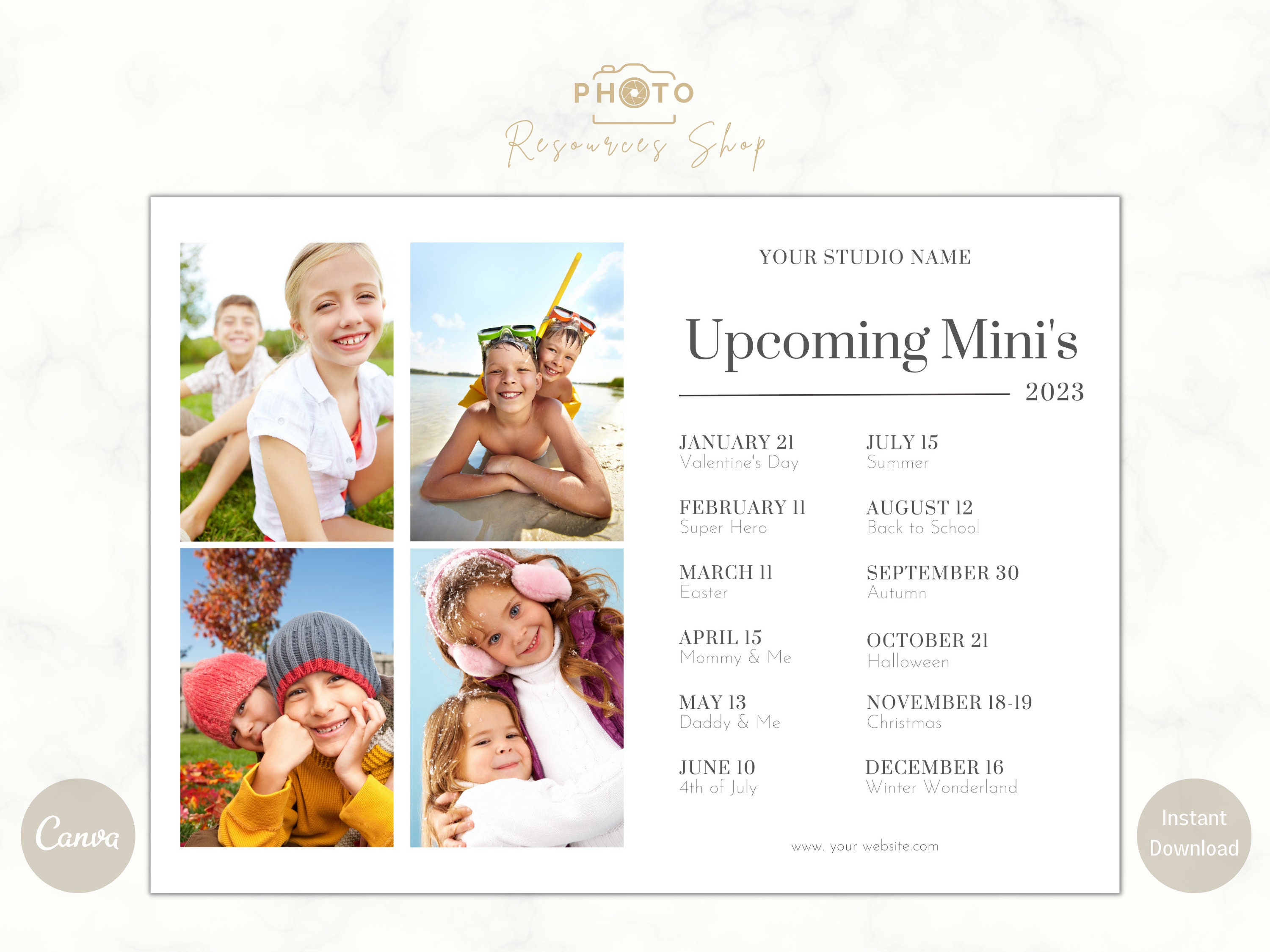 Upcoming Sessions Template, Photography CANVA Template, Mini Sessions ...