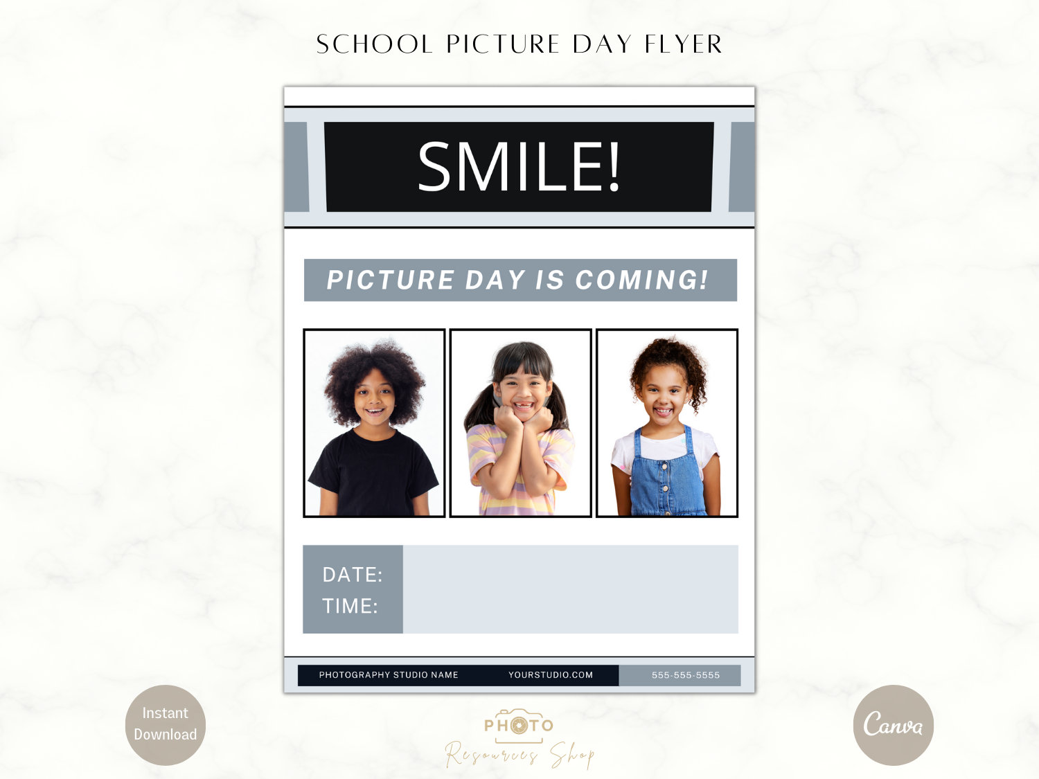 School Picture Day Template | School Picture Day Flyer | Canva Template ...