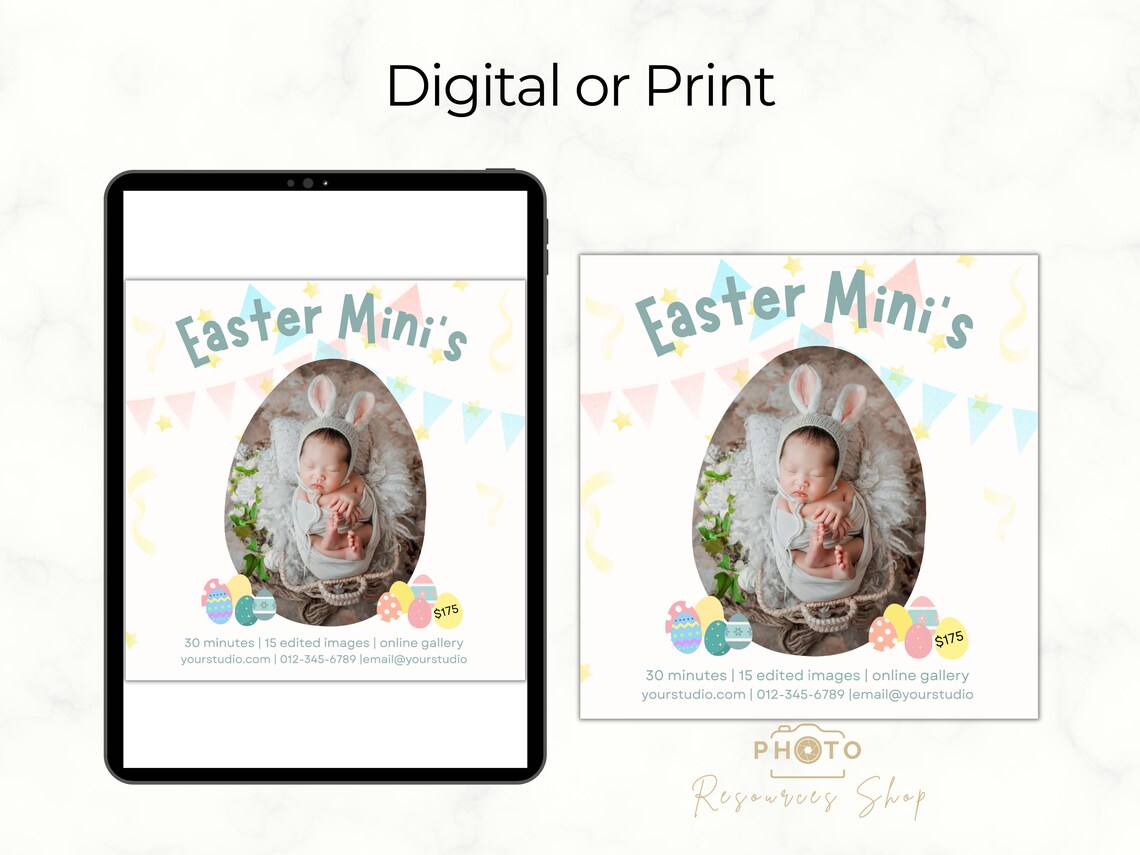 Easter Mini Sessions Template, Easter Mini Session, Spring, Photography ...
