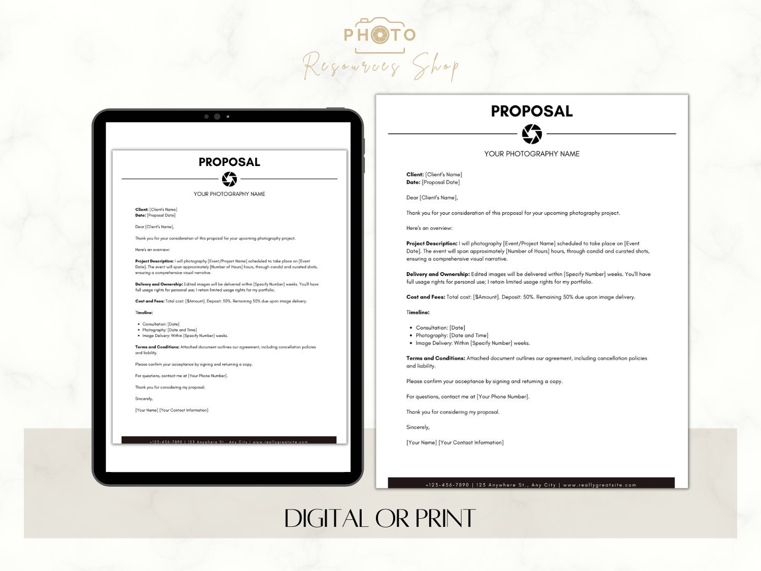 Photography Proposal Template | Photo Session List | Canva Template ...