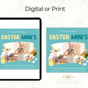 Easter Mini Sessions Template, Easter Mini Session, Spring, Photography CANVA Template, Mini ...