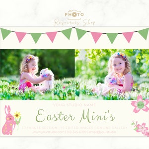 Easter Mini Sessions Template, Easter Mini Session, Spring, Photography CANVA Template, Mini ...