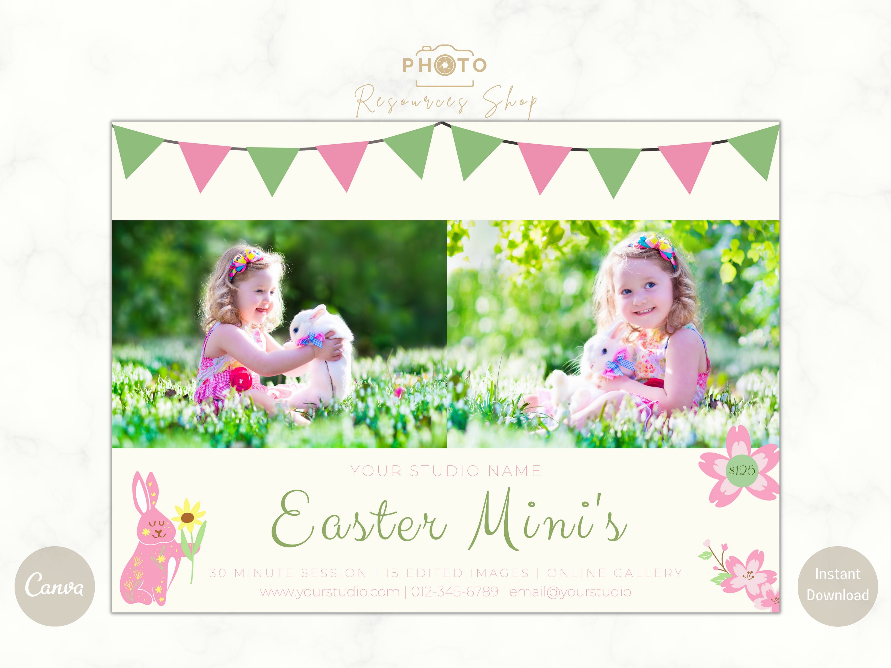 Easter Mini Sessions Template, Easter Mini Session, Spring, Photography ...