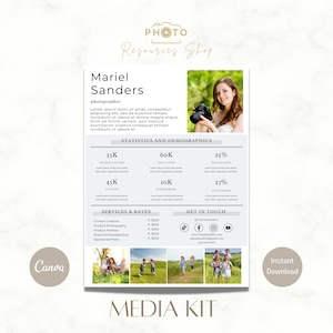 1 Page Media Kit Template | Canva Template | Instagram Media Kit ...