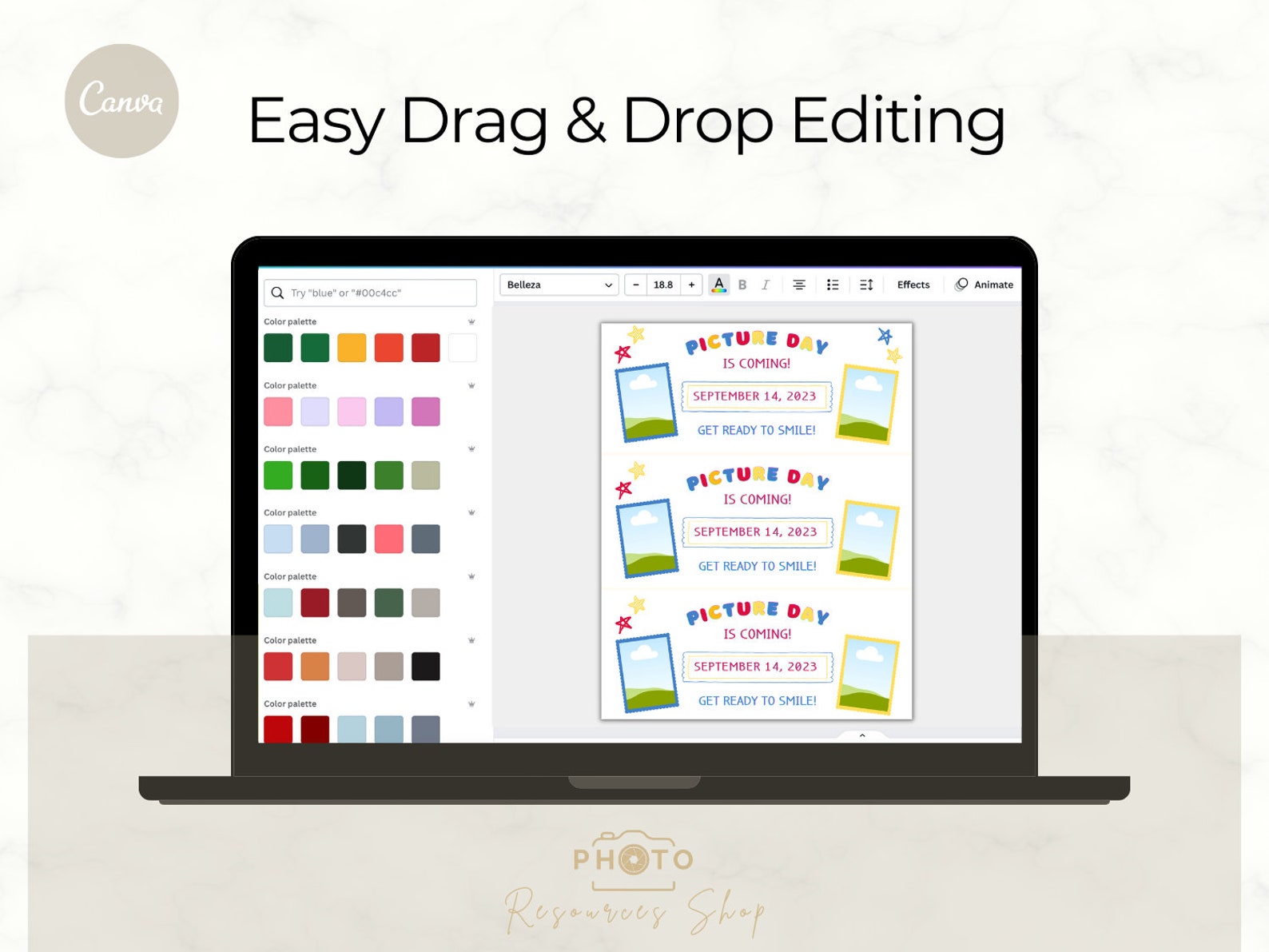 School Picture Day Reminder | Editable Picture Day Letter | Canva ...