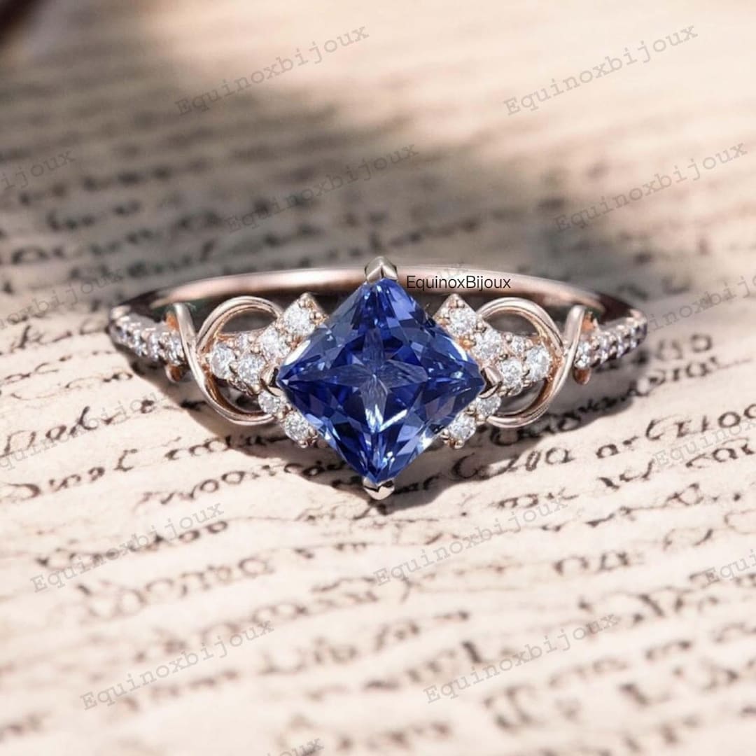Vintage Sapphire Ring, Blue Gemstone Engagement Ring, September ...