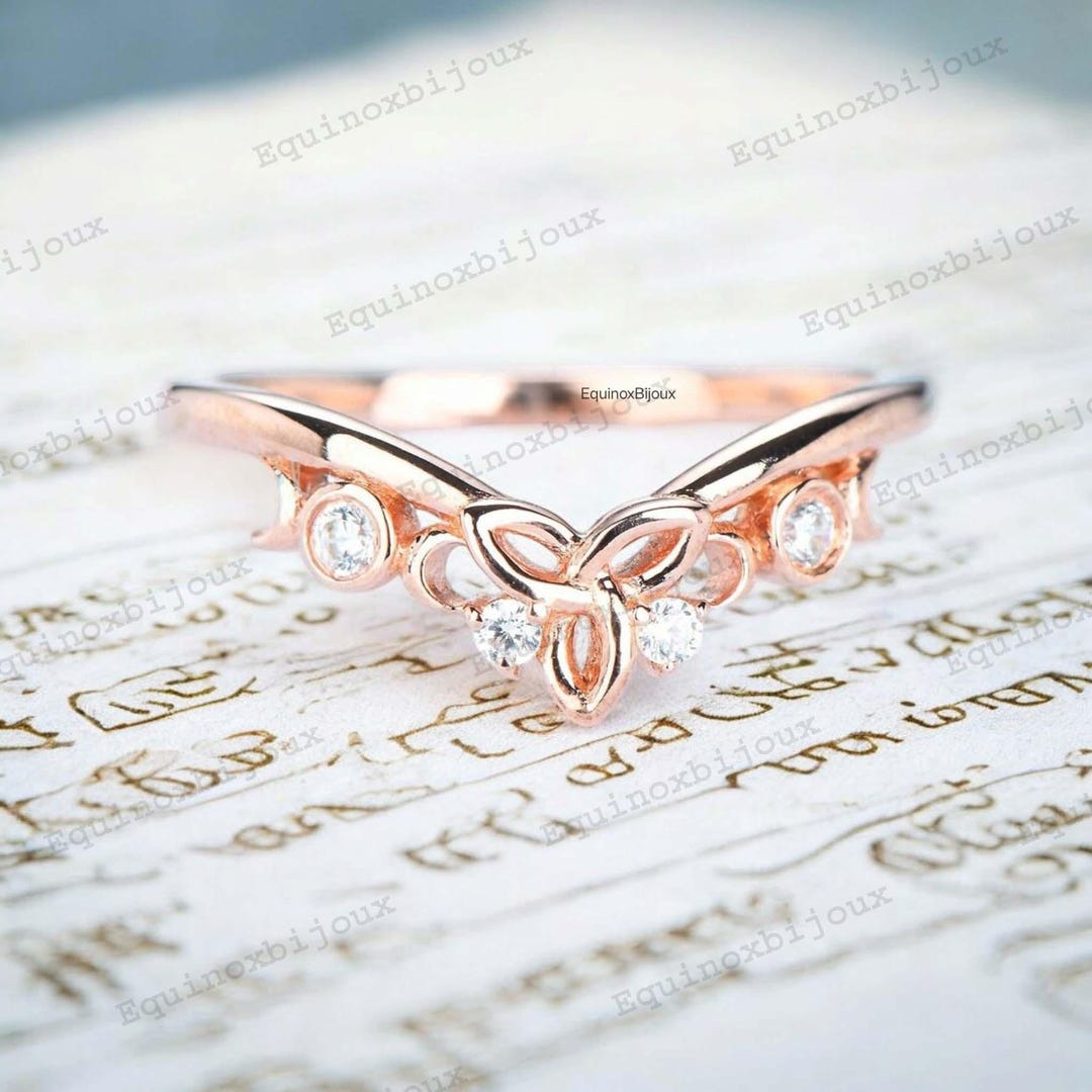 Simulated Diamond Wedding Band, Celtic Knot Ring, Trinity Symbol Ring ...