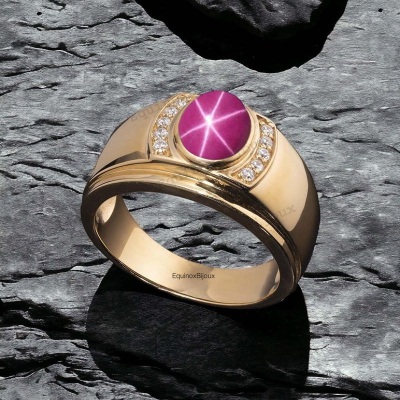 Star Ruby Ring and Gold - Etsy