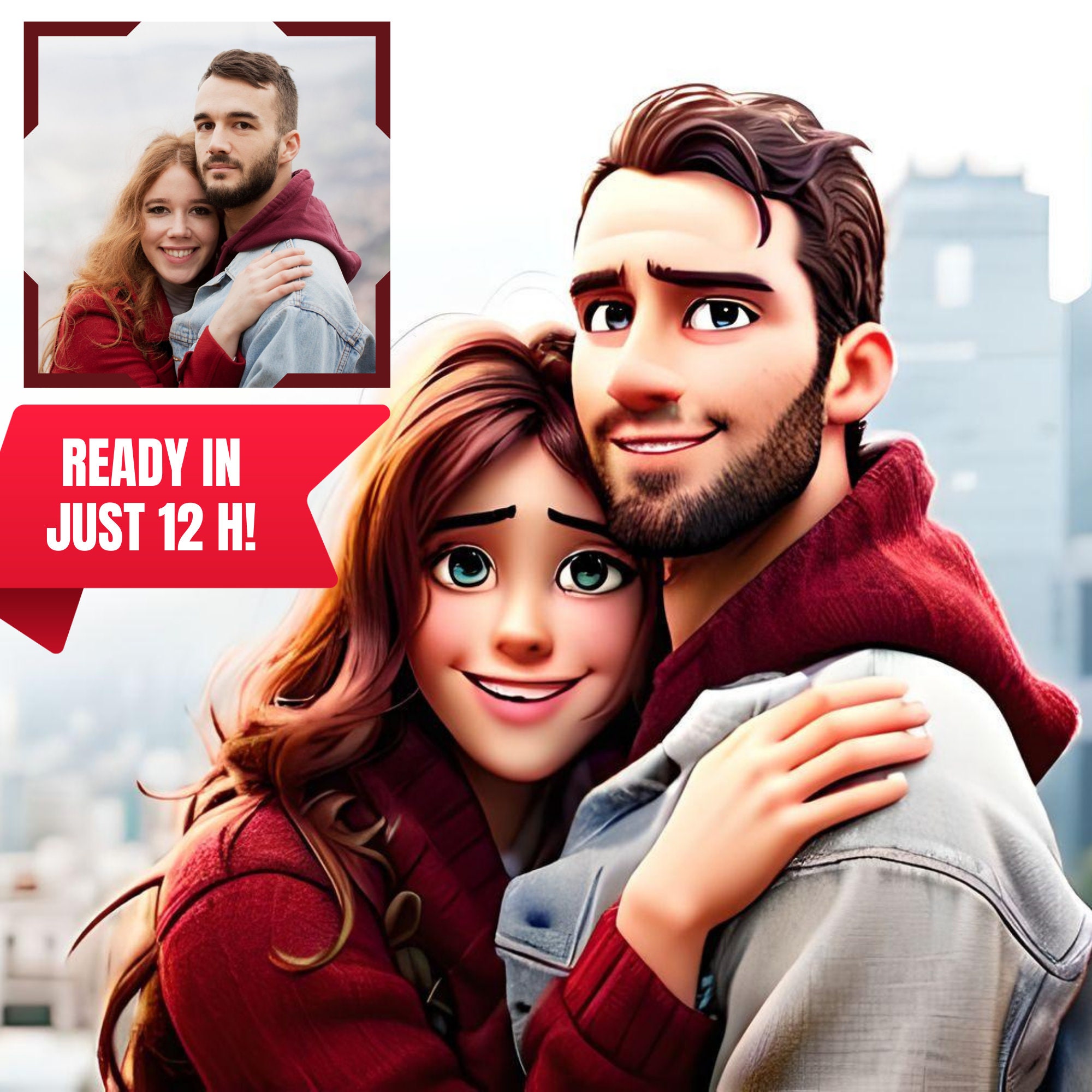 Pixar Character Portrait, Digital Custom Portrait From Photo, Pixar ...