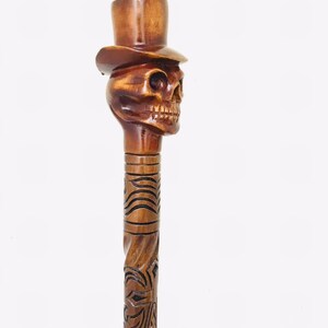 Handcrafted Skull Walking Cane: Gothic Wooden Cane - Etsy