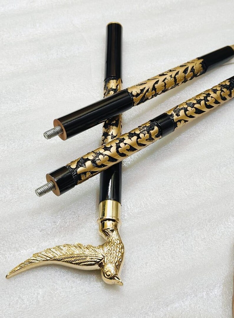 Handmade Bird Head Walking Stick: Brass Handle Wooden Cane. - Etsy