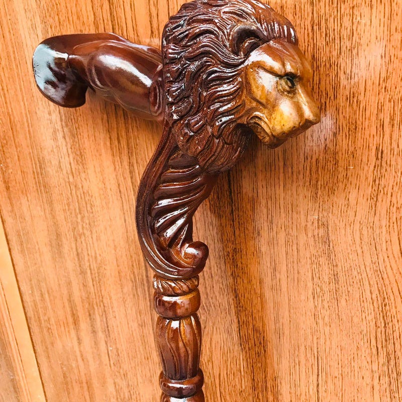 Lion Head Walking Cane - Etsy