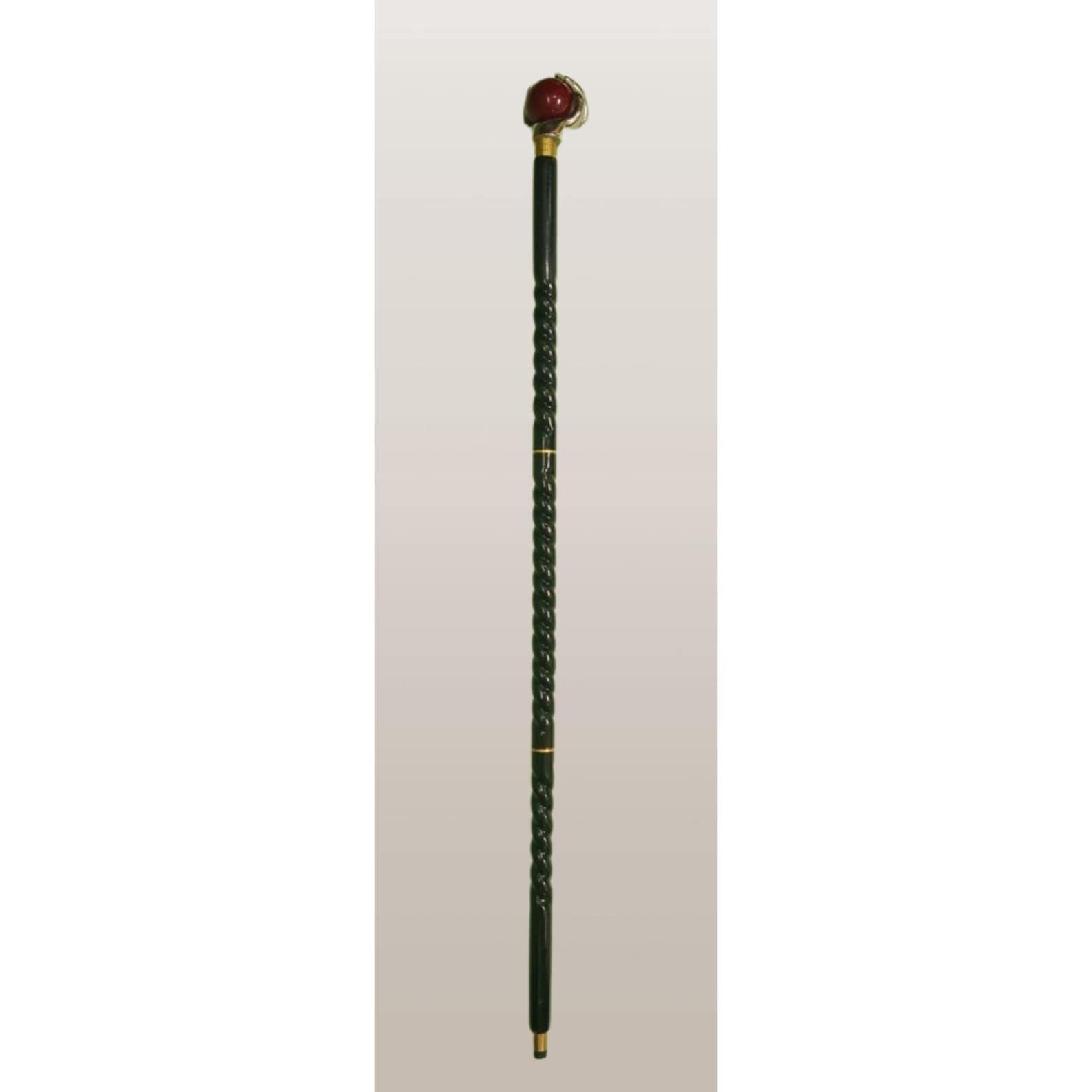 Victorian Brass Ball Handle Walking Stick – Classic Wooden Cane With ...