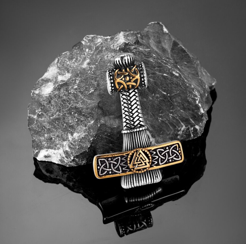 Norse Viking Mjolnir Valknut Necklace Stylish Thors Hammer - Etsy